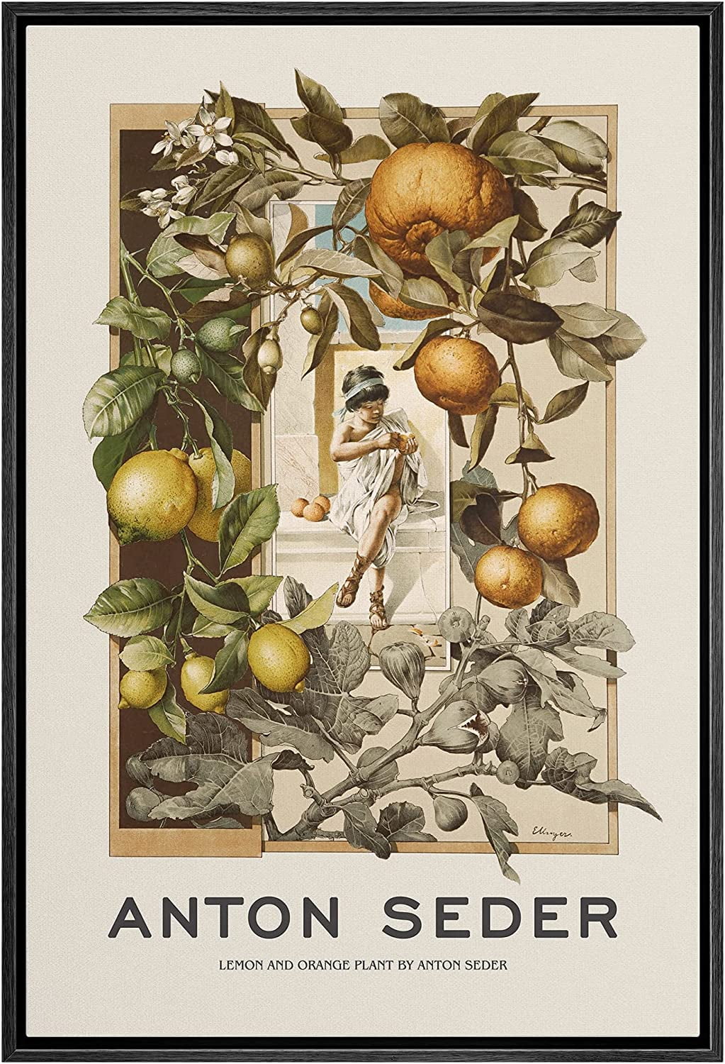 AEFER Canvas Print Wall Art Pear Orange Fruit Tapestry by Anton Seder Nature Wilderness ...