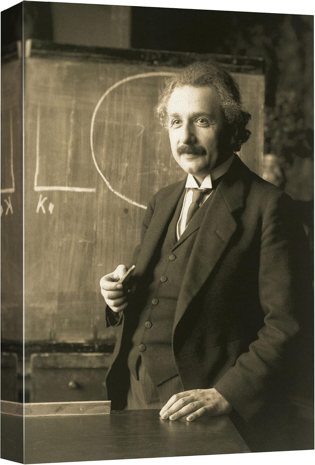 AEFER Canvas Print Wall Art Portrait of Albert Einstein Chalkboard ...