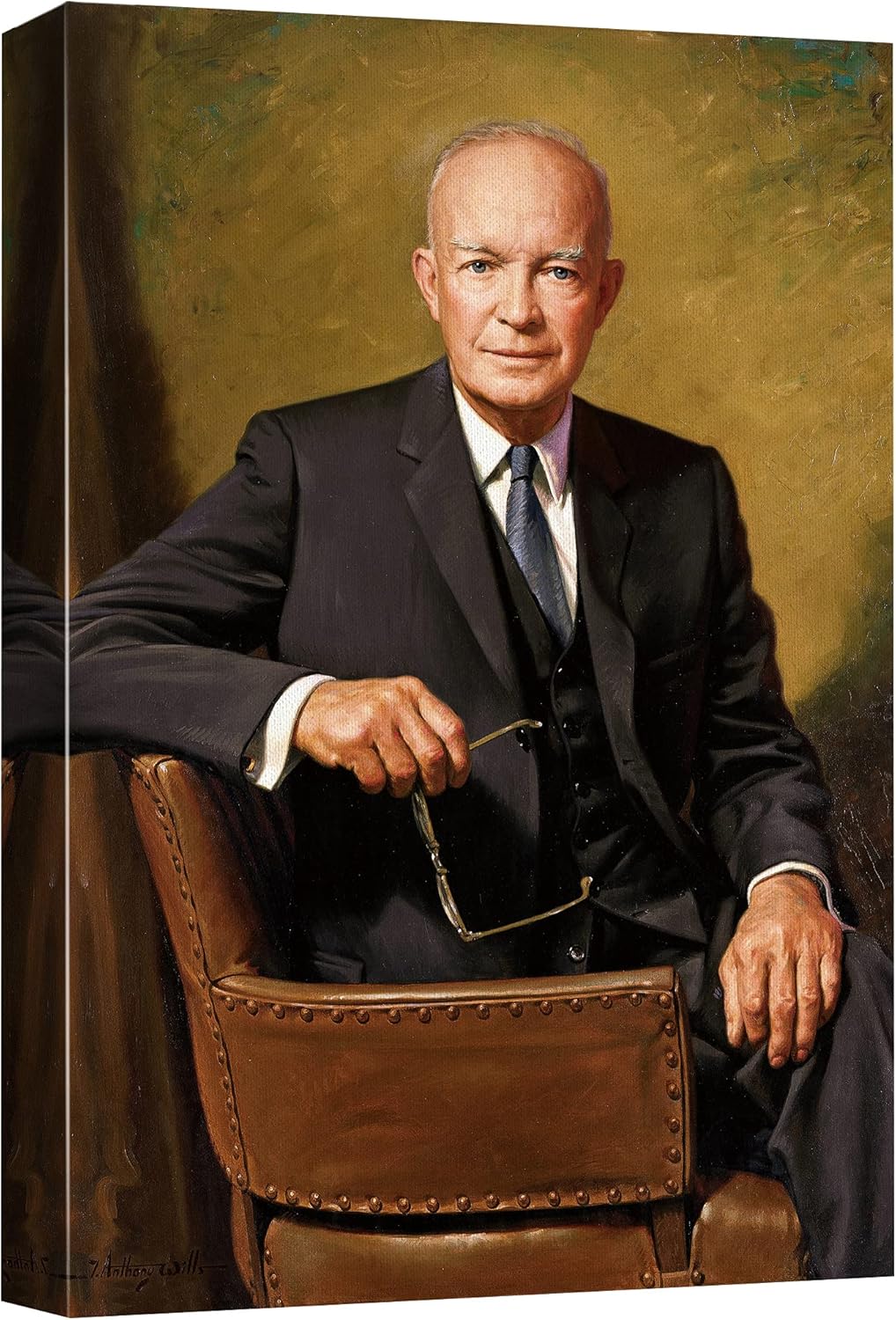 AEFER Canvas Print Wall Art Portrait of Dwight D. Eisenhower in Office ...