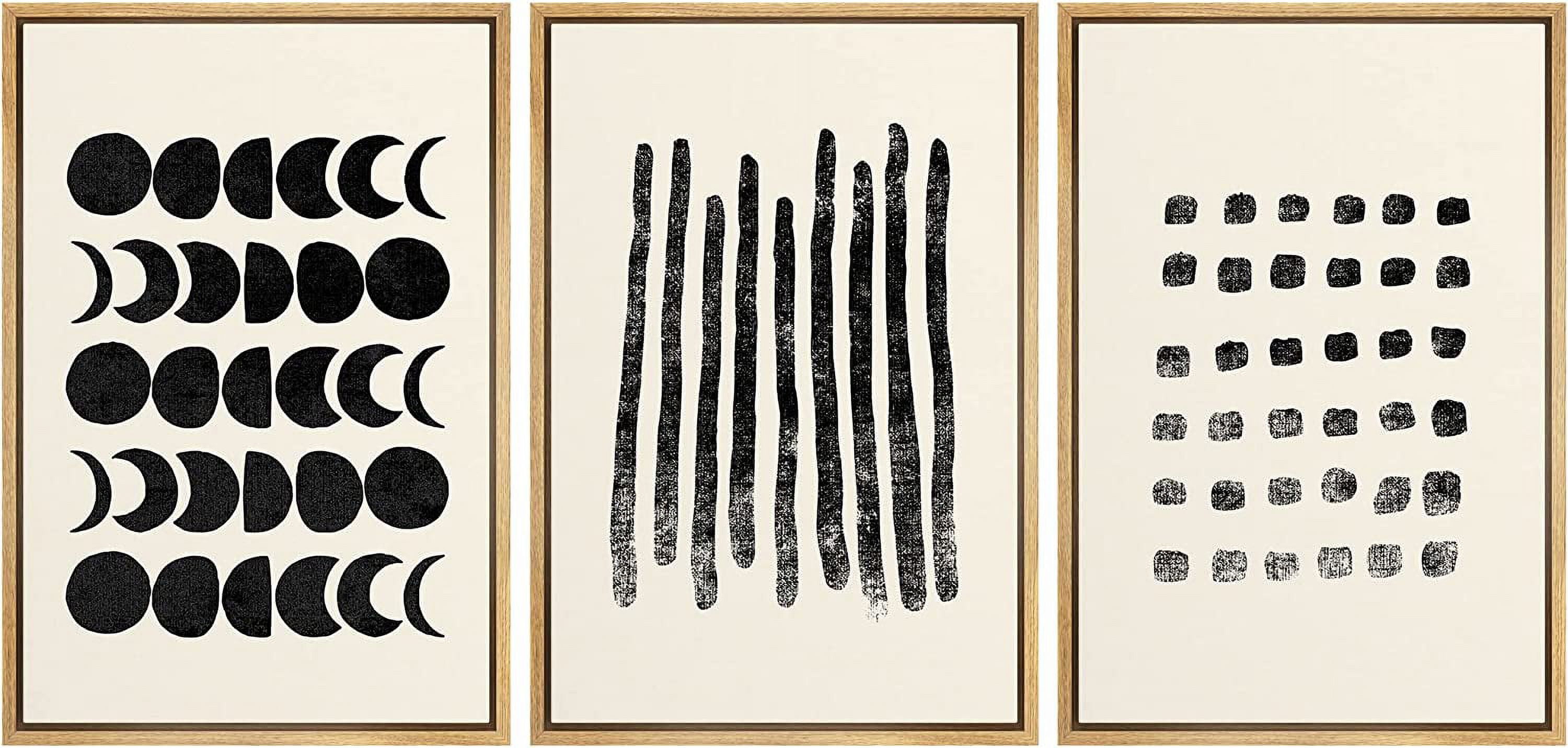 AEFER Canvas Print Wall Art Semi Circles and Long Lines Geometric ...