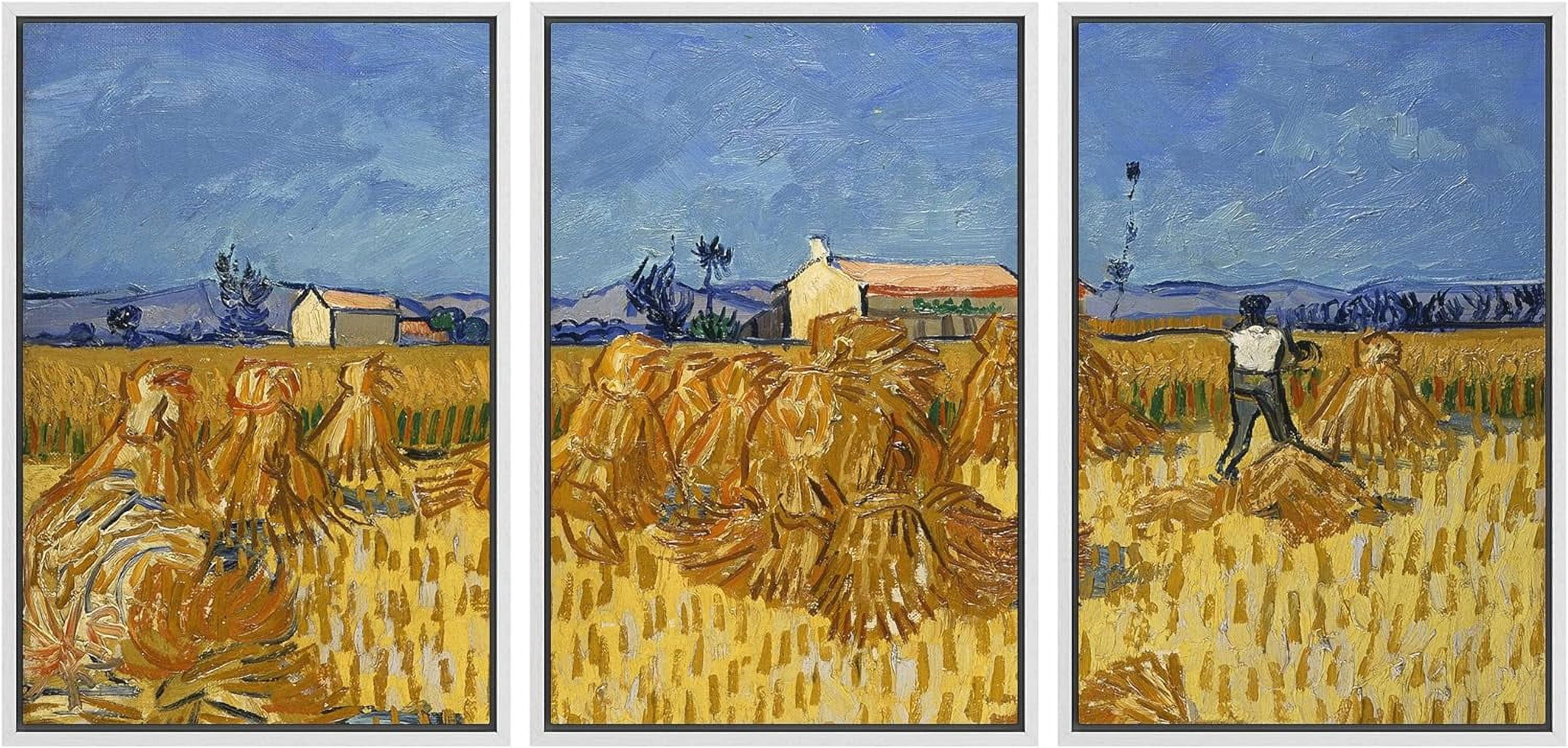 AEFER Canvas Print Wall Art Set Autumn Corn Harvest in Provence Vincent ...