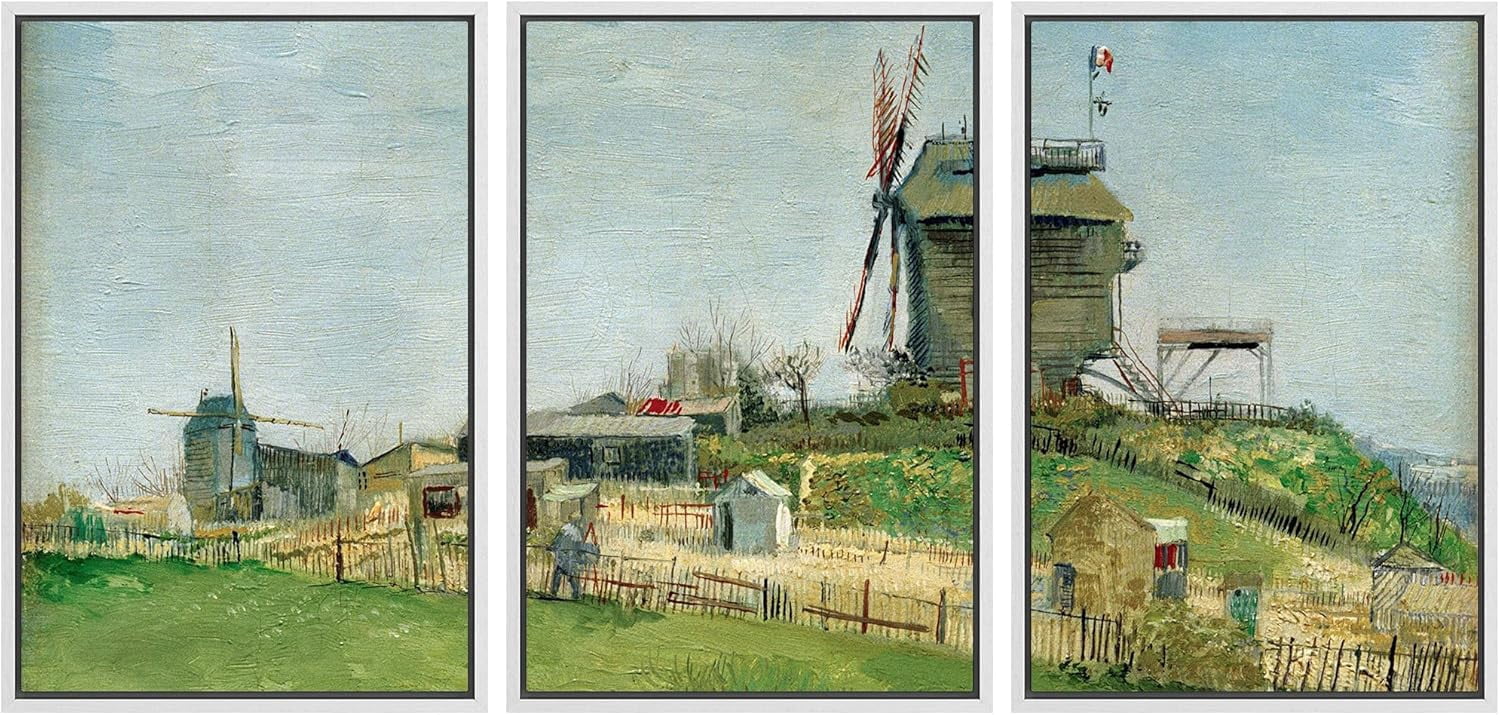AEFER Canvas Print Wall Art Set Le Moulin de la Galette Vincent Van ...