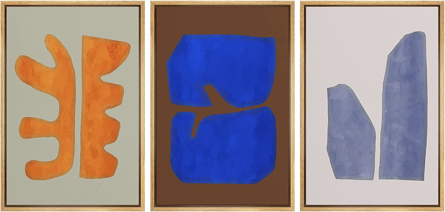 AEFER Canvas Print Wall Art Set Multicolor Vibrant Mid-Century Figure ...