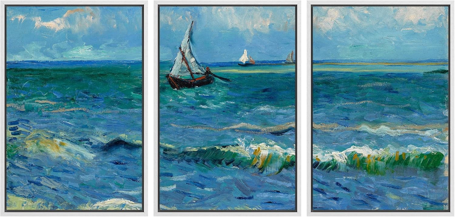 AEFER Canvas Print Wall Art Set Seascape by Vincent Van Gogh Nature ...