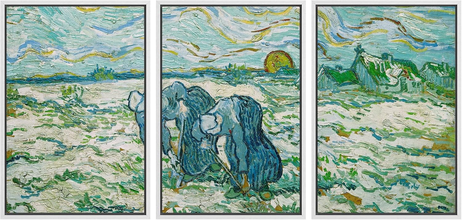 AEFER Canvas Print Wall Art Set Two Peasant Women Digging in Field ...