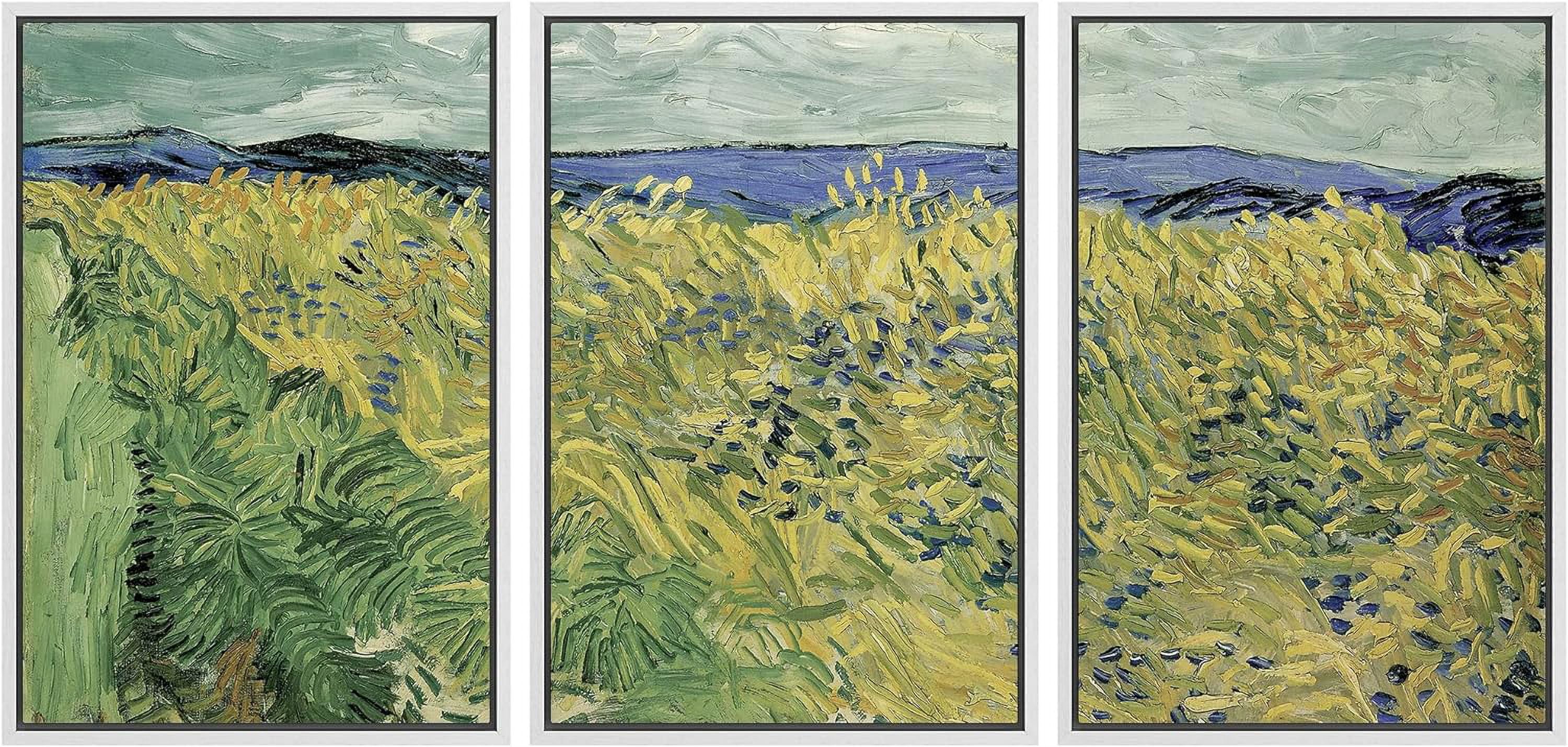 AEFER Canvas Print Wall Art Set Wheat Field with Cornflowers Vincent ...