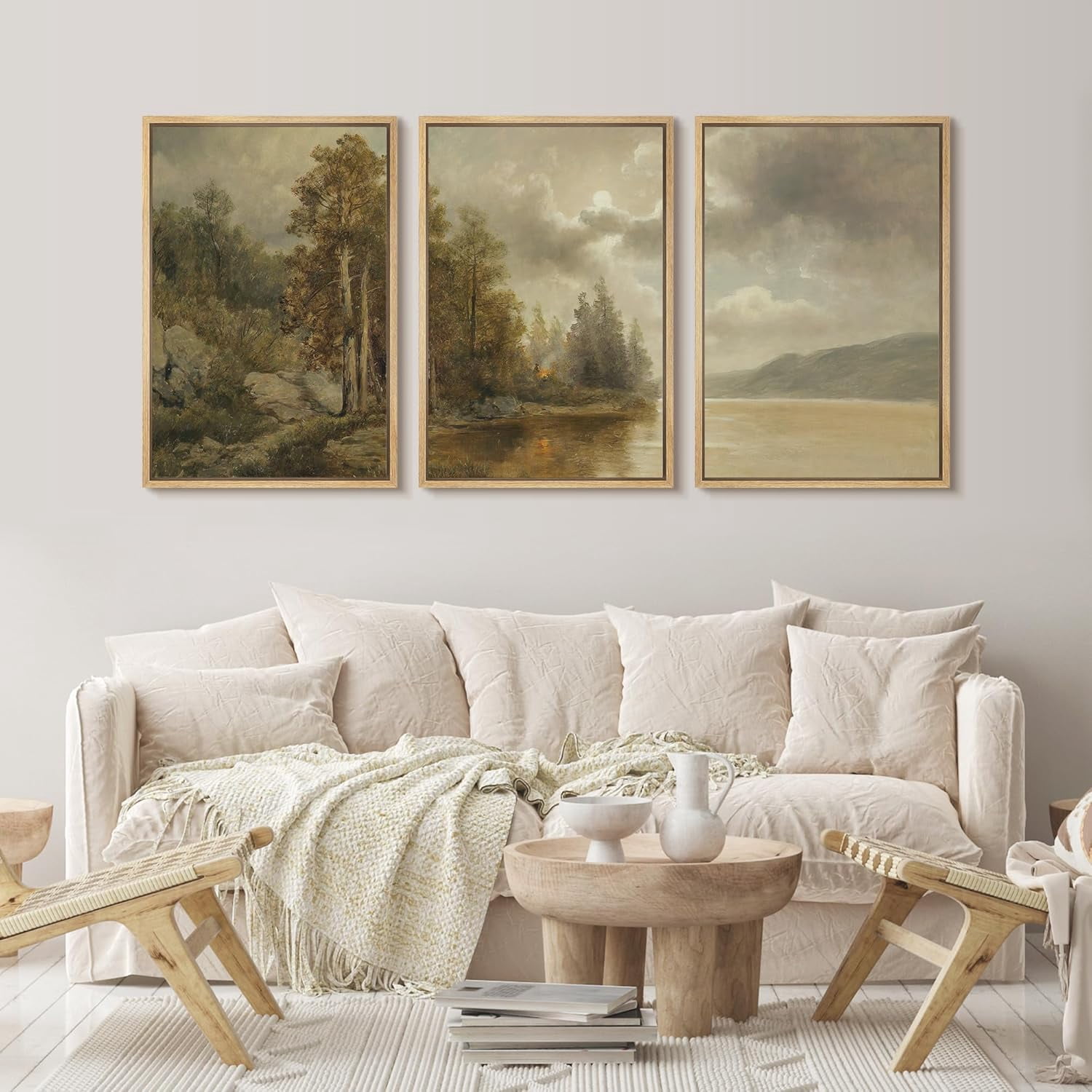 AEFER Canvas Print Wall Art Set Wilderness Tranquility Landscape Nature ...