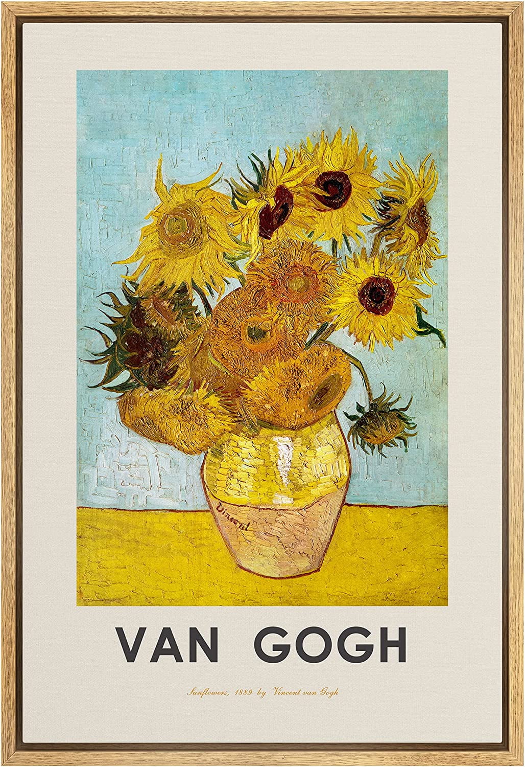 AEFER Canvas Print Wall Art Sunflowers, 1889 by Vincent Van Gogh ...