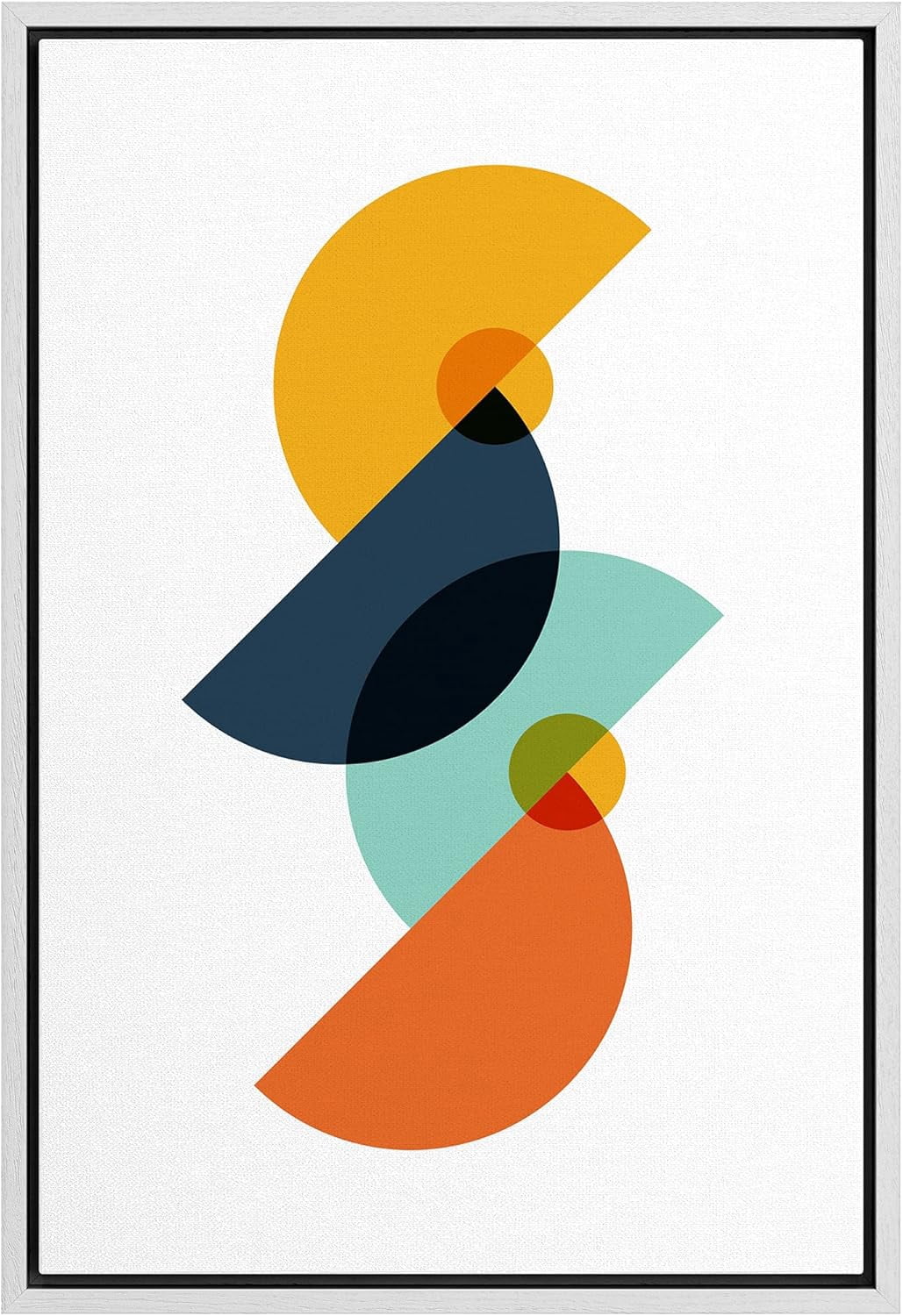 AEFER Canvas Print Wall Art Tilted Multicolor Semi Circles Abstract ...