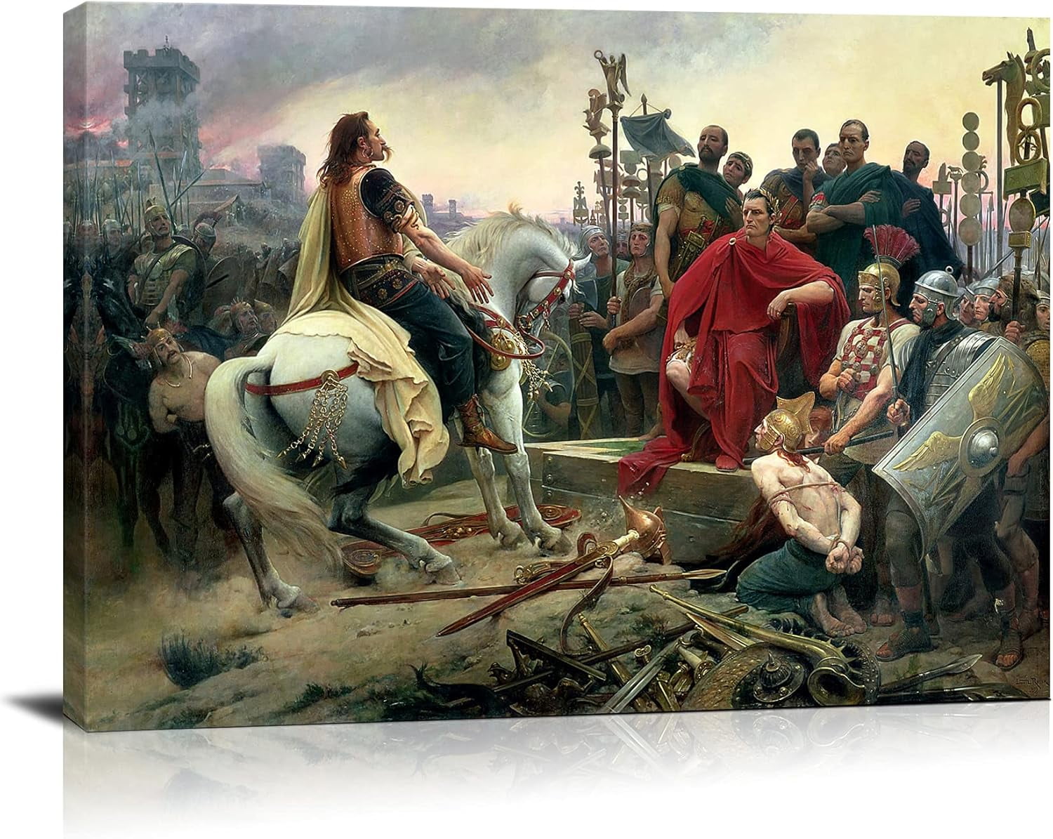 AEFER Canvas Print Wall Art - Vercingetorix Throws Down His Weapons at ...