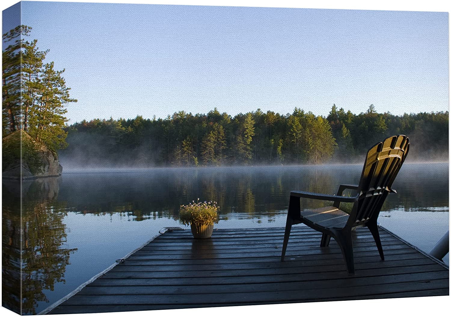 AEFER Canvas Print Wall Art View of The Lake at Dawn Nature Wilderness ...