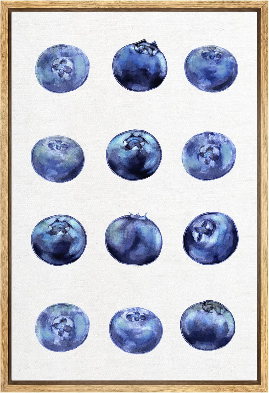 AEFER Canvas Print Wall Art Watercolor Blueberry Collage Food Fruit ...