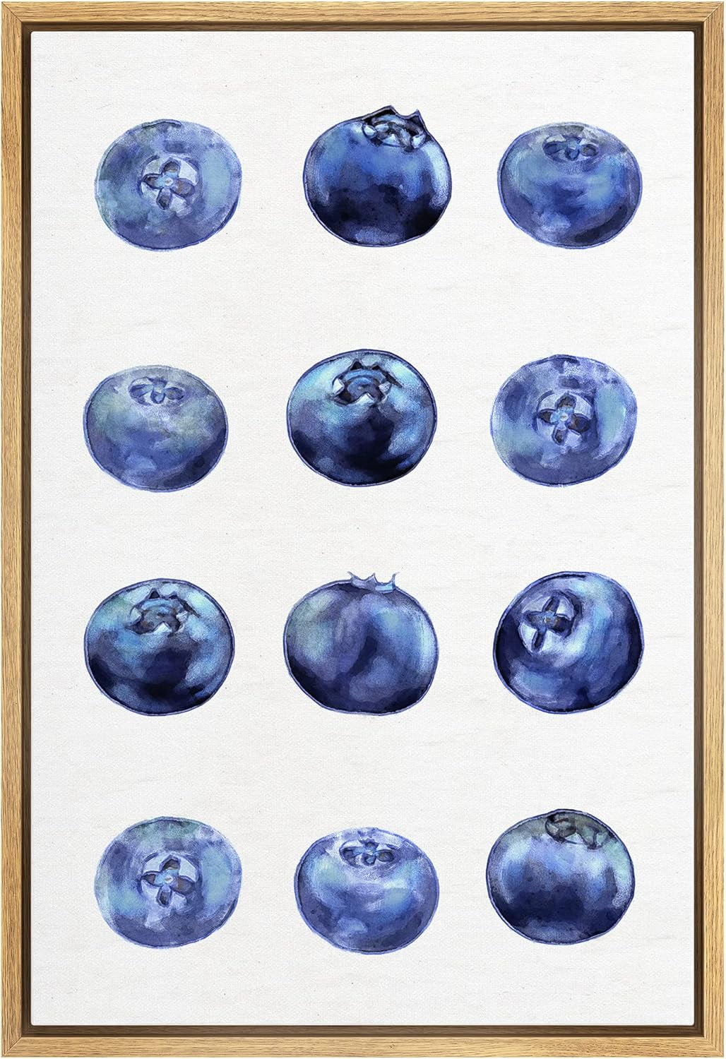 AEFER Canvas Print Wall Art Watercolor Blueberry Collage Food Fruit ...
