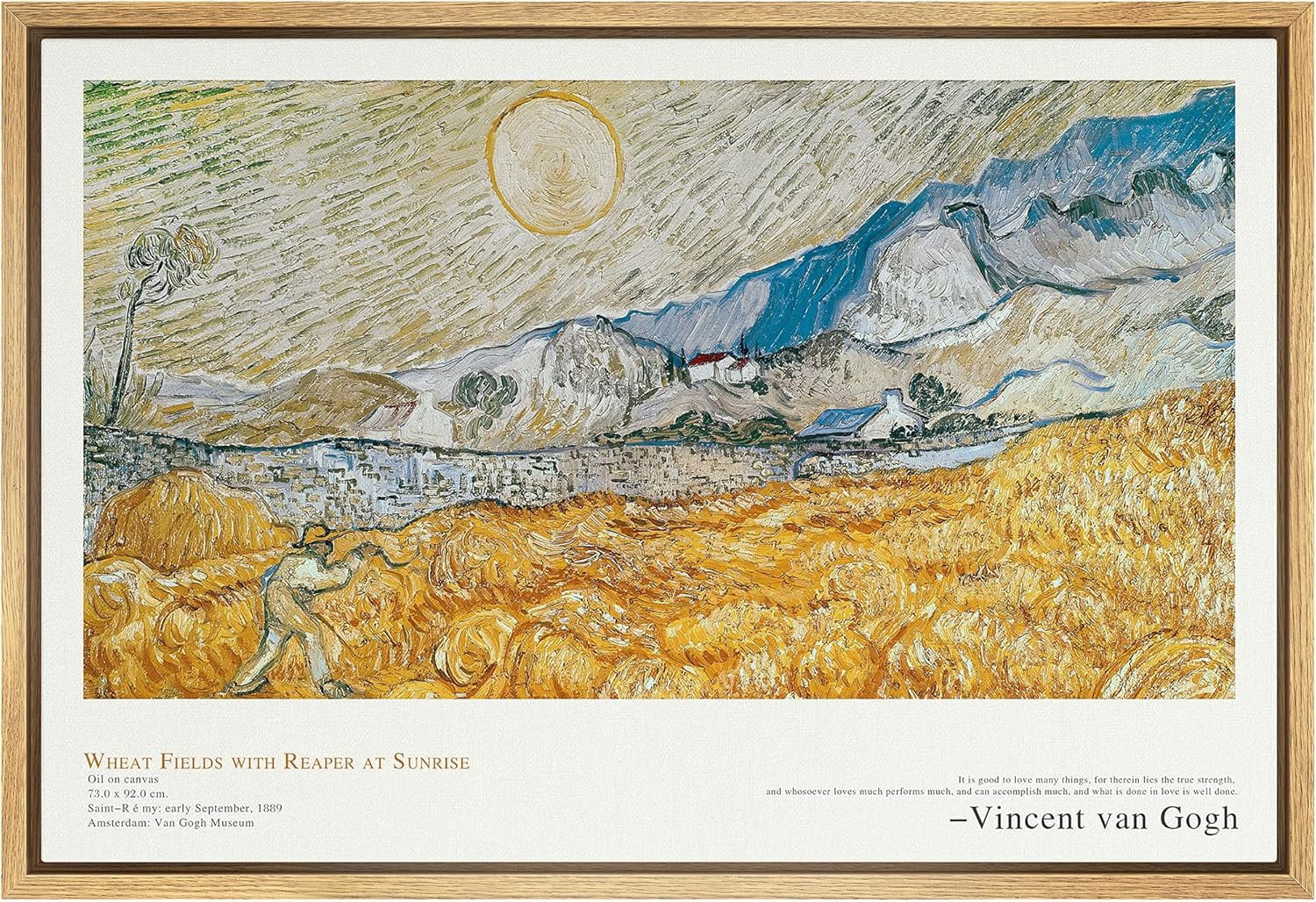 AEFER Canvas Print Wall Art Wheat Fields with Reaper At Sunrise ...