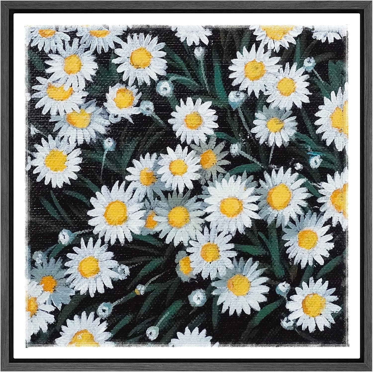 AEFER Canvas Print Wall Art Wild Daisy Bunch Floral Wilderness ...