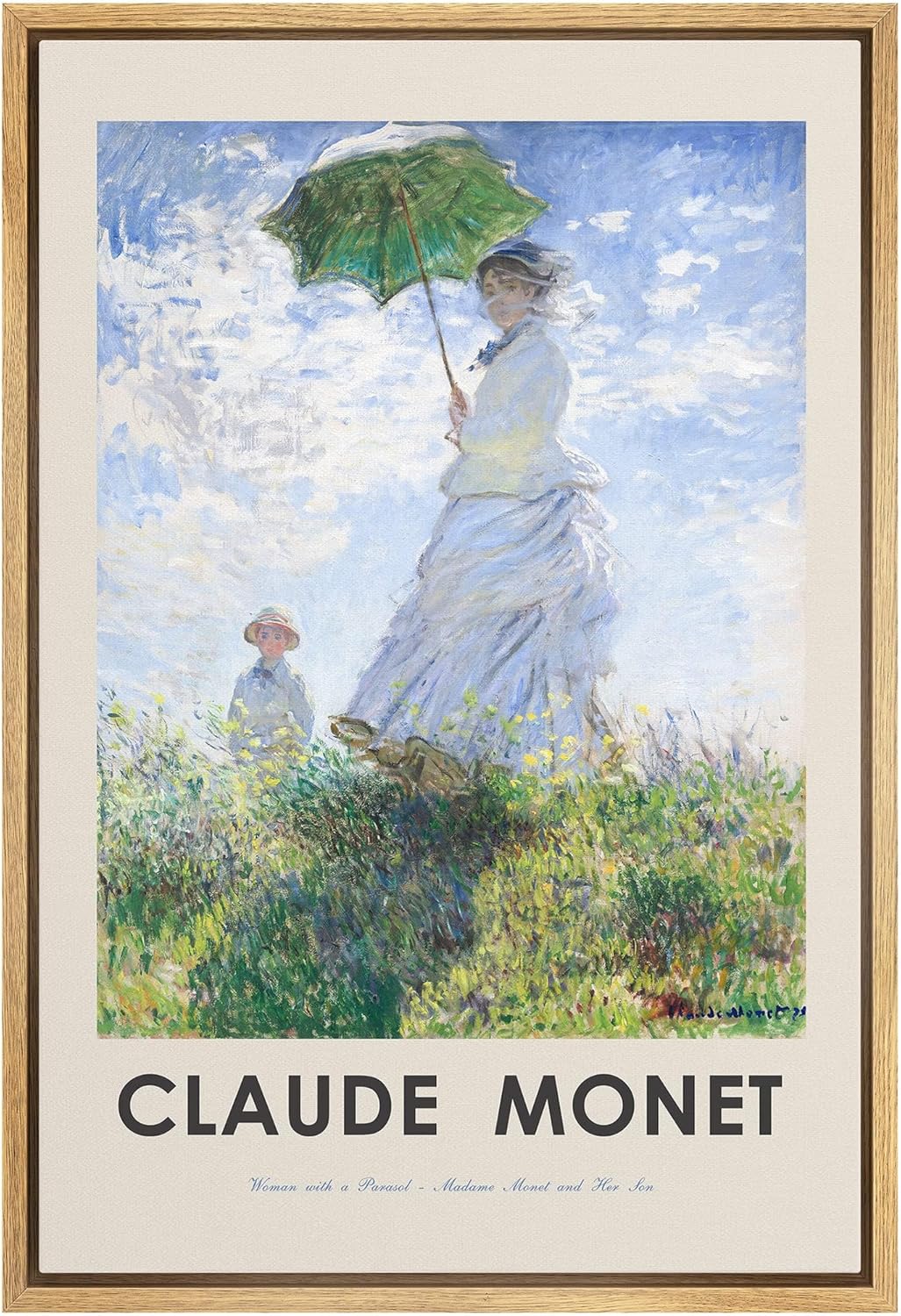 AEFER Canvas Print Wall Art Woman with a Parasol by Claude Monet ...