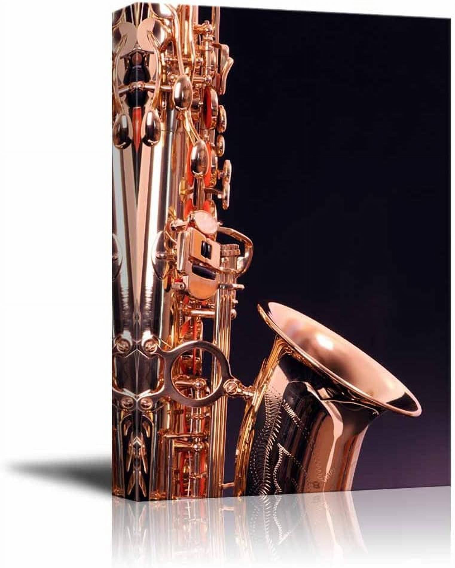 AEFER - Canvas Prints Wall Art - Beautiful Golden Saxophone Modern Wall ...