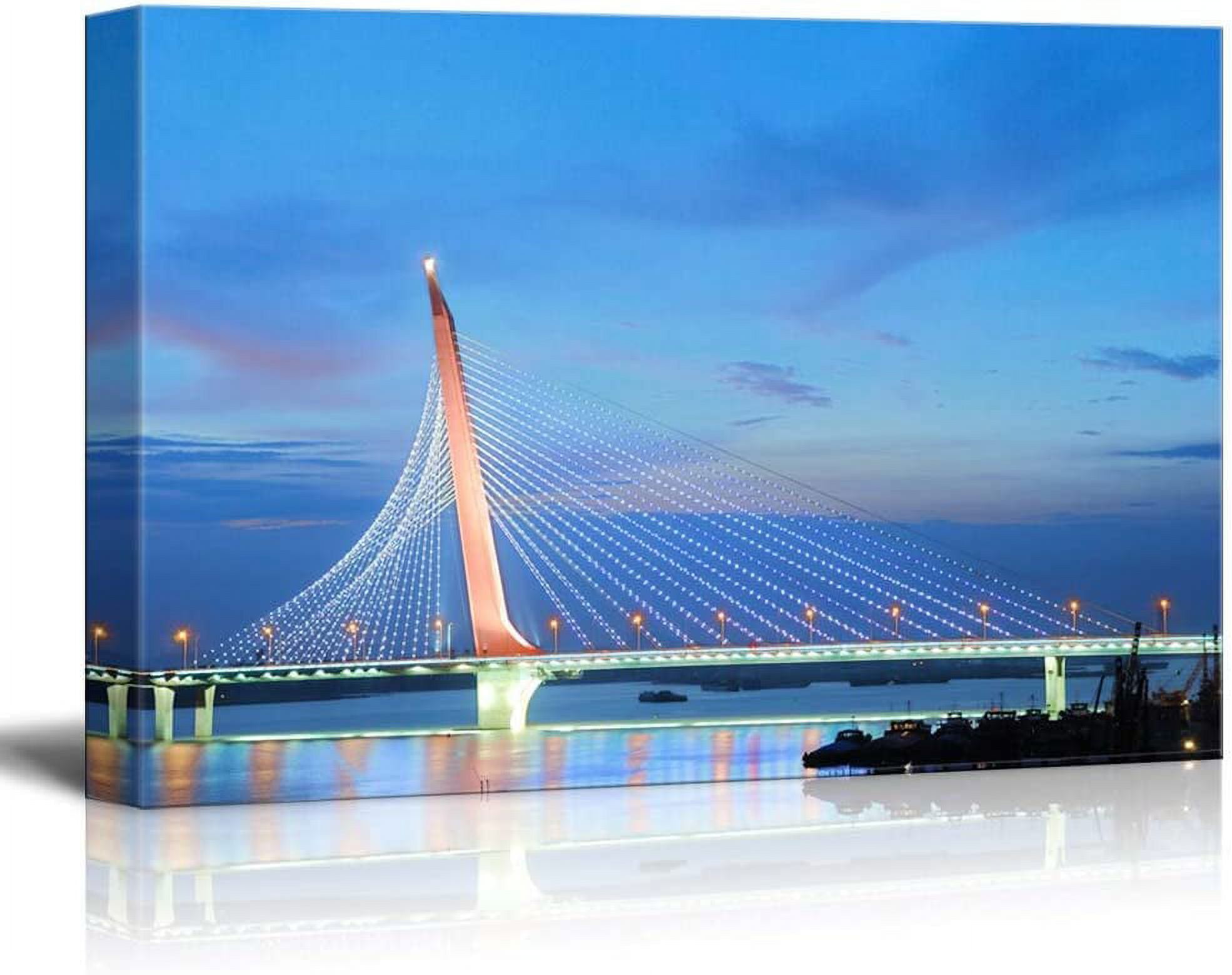 AEFER Canvas Prints Wall Art - Beautiful Scenery/Landscape Bridge on ...