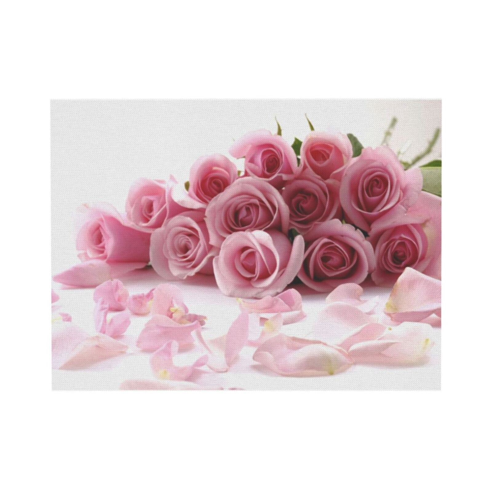 AEFER Canvas Prints Wall Art - Bouquet of Beautiful Pink Rose Flowers ...