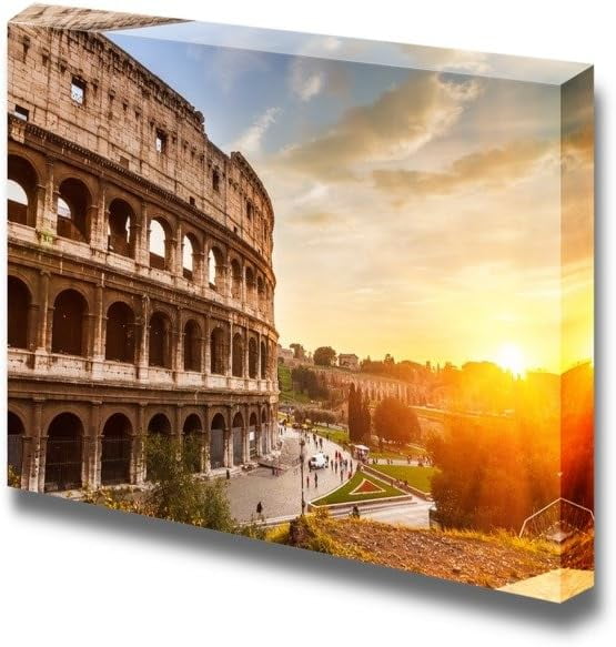 AEFER Canvas Prints Wall Art - Coliseum at Sunset Time | Modern Home ...