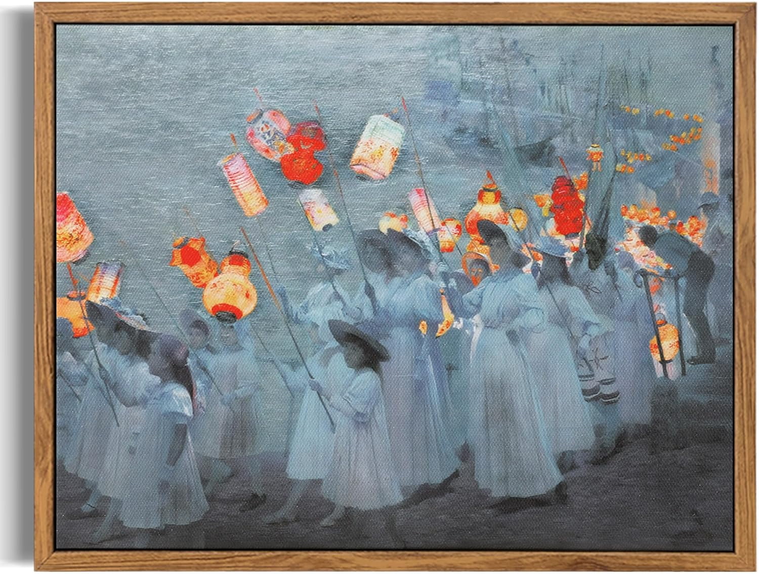 AEFER Canvas Prints Wall Art Home Decor, The Lantern Parade Canvas Wall ...