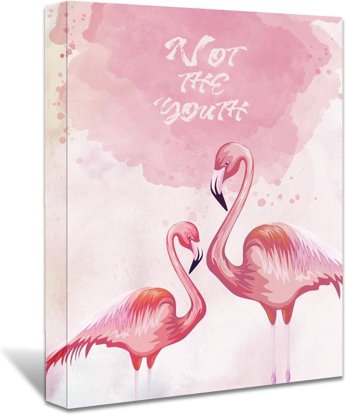 AEFER Canvas Wall Art - 32x48 Inch Pink Flamingo Couple Picture Prints ...