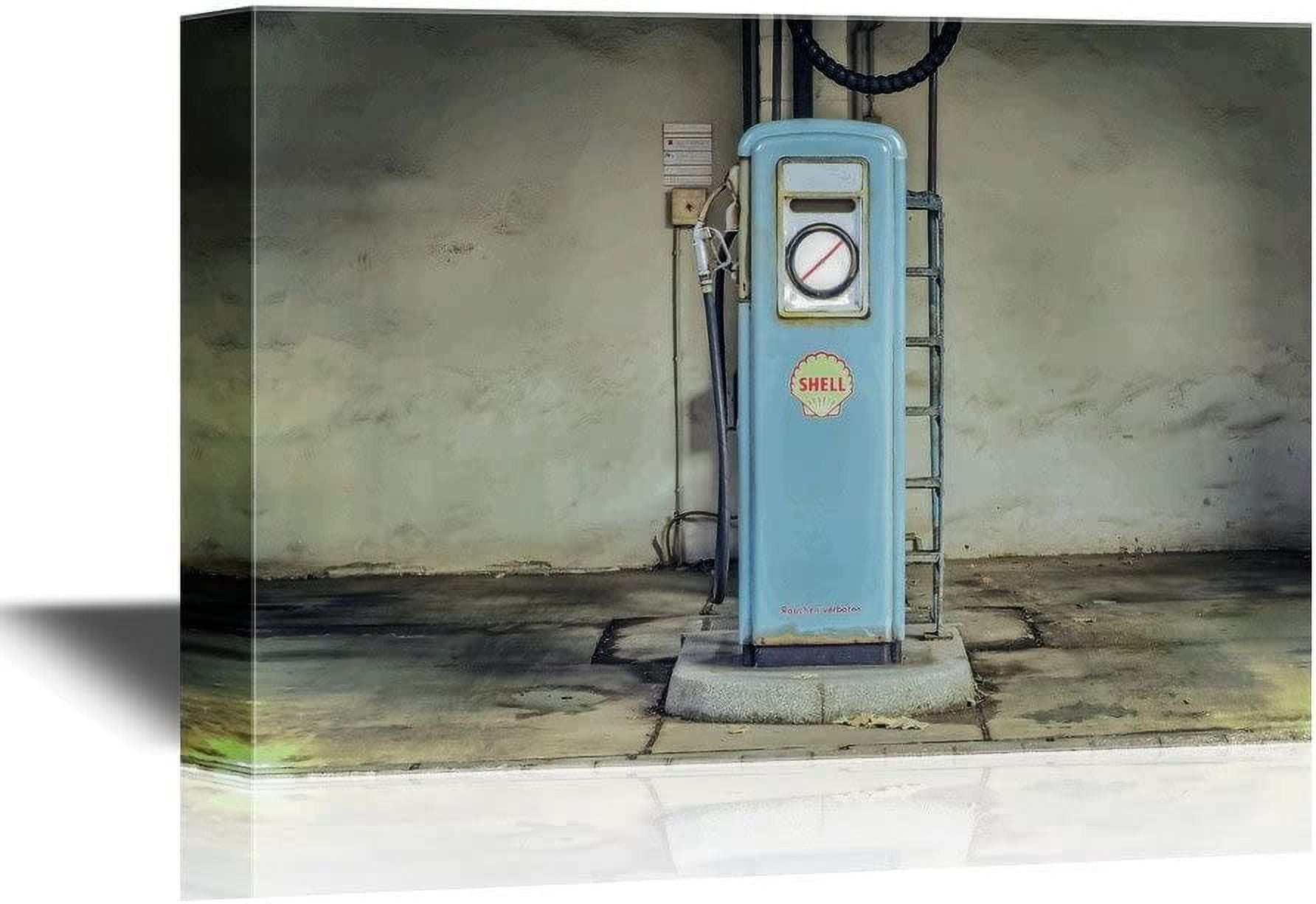 AEFER Canvas Wall Art - A Blue Gas Pump at Petrol Stations - Gallery ...