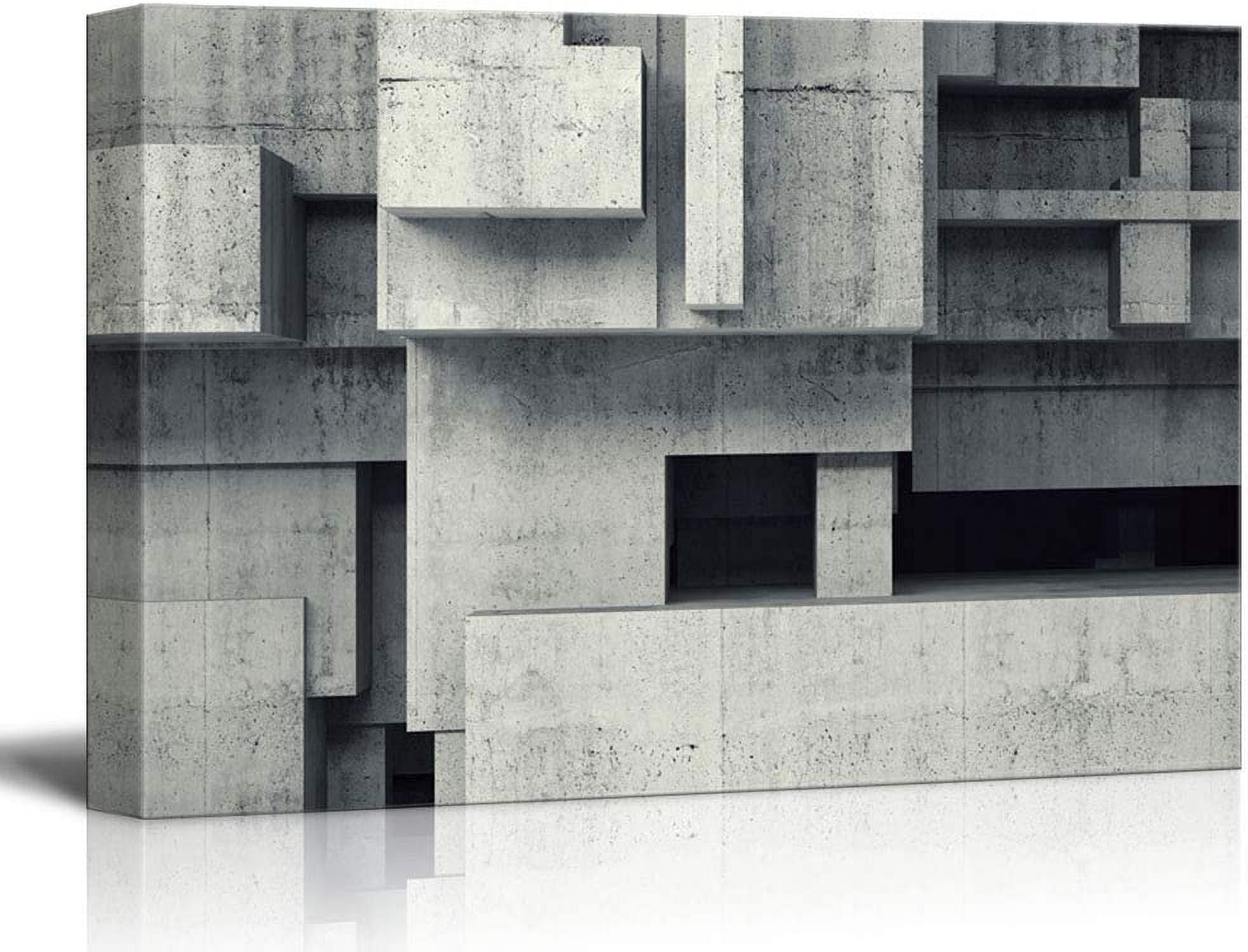 AEFER Canvas Wall Art - Abstract Geometry Grunge Concrete Pattern ...