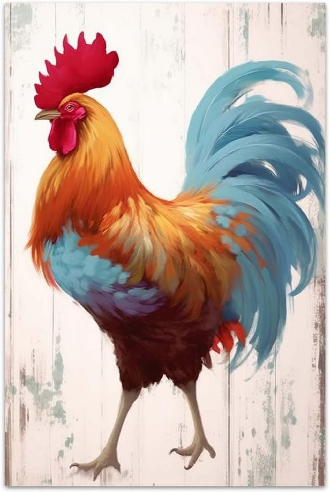 AEFER Canvas Wall Art For Bedroom Office Wall Decor, 18x12in Chicken ...