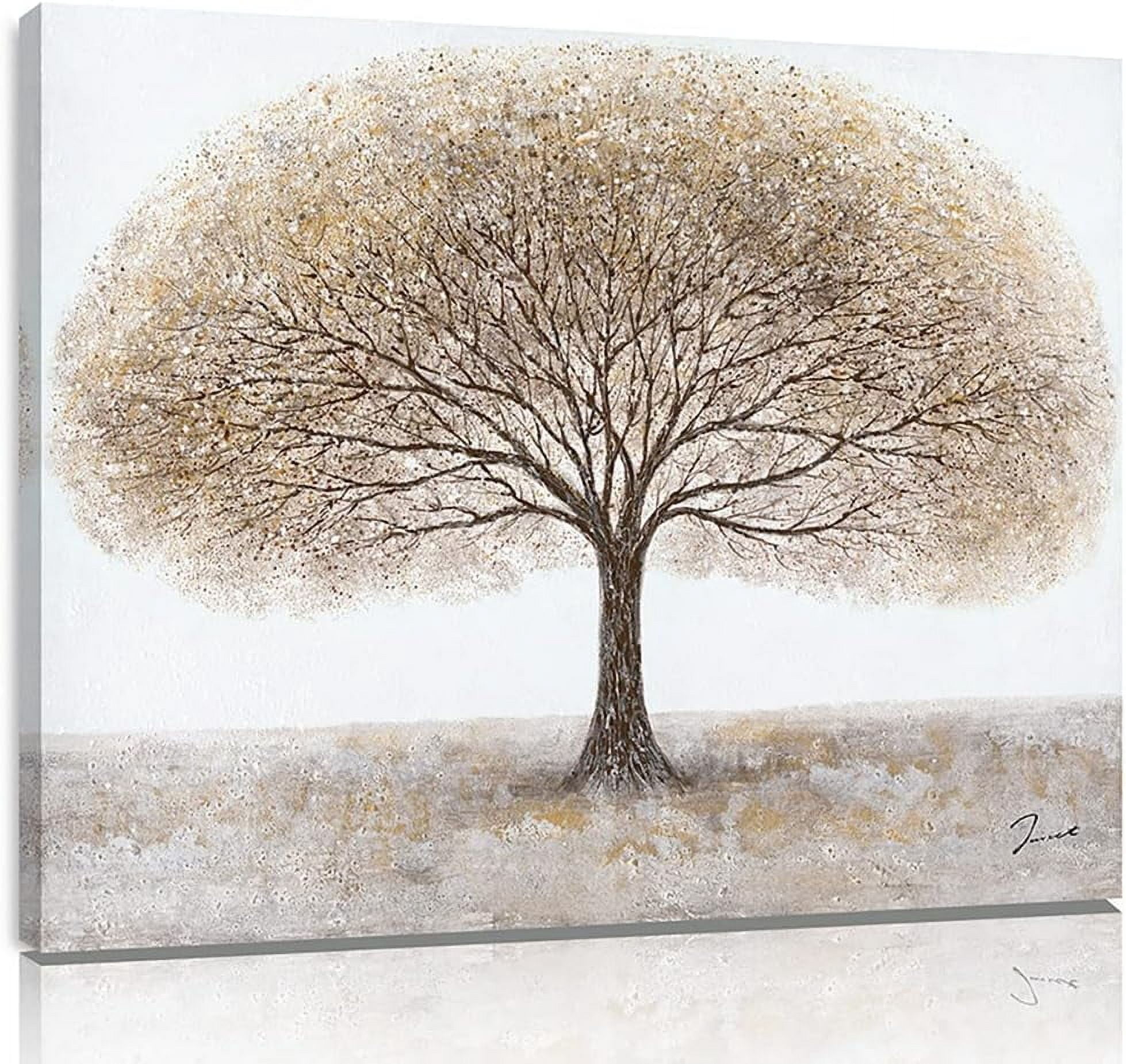 AEFER Canvas Wall Art Gold Tree for Canvas Abstract Trees Wall Art ...