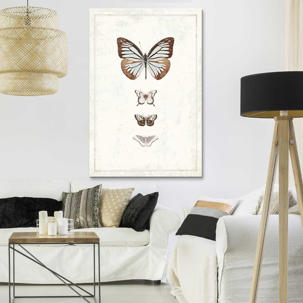 AEFER Canvas Wall Art - Hand Drawn Brown Butterfly Collection Series 1 ...