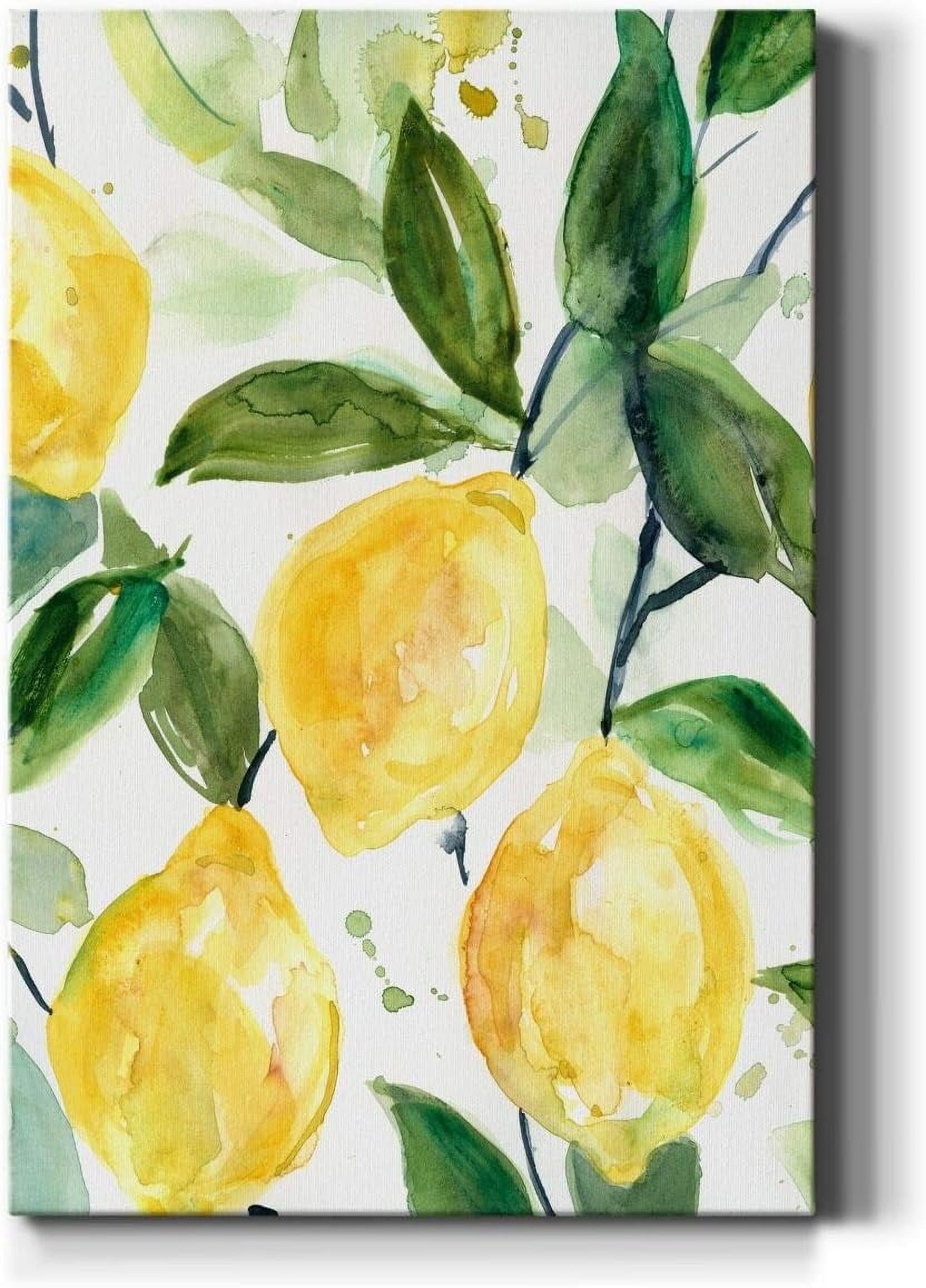 AEFER Canvas Wall Art Hanging Prints for Home Green Branches of Yellow ...