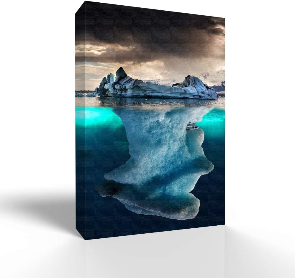 AEFER Canvas Wall Art The Tip of An Iceberg Pictures Home Wall ...