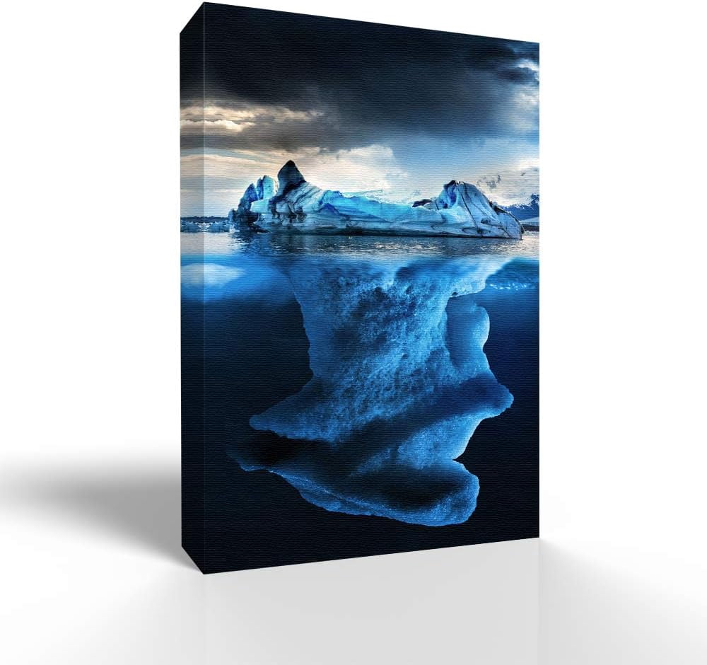 AEFER Canvas Wall Art The Tip of An Iceberg Pictures Home Wall ...