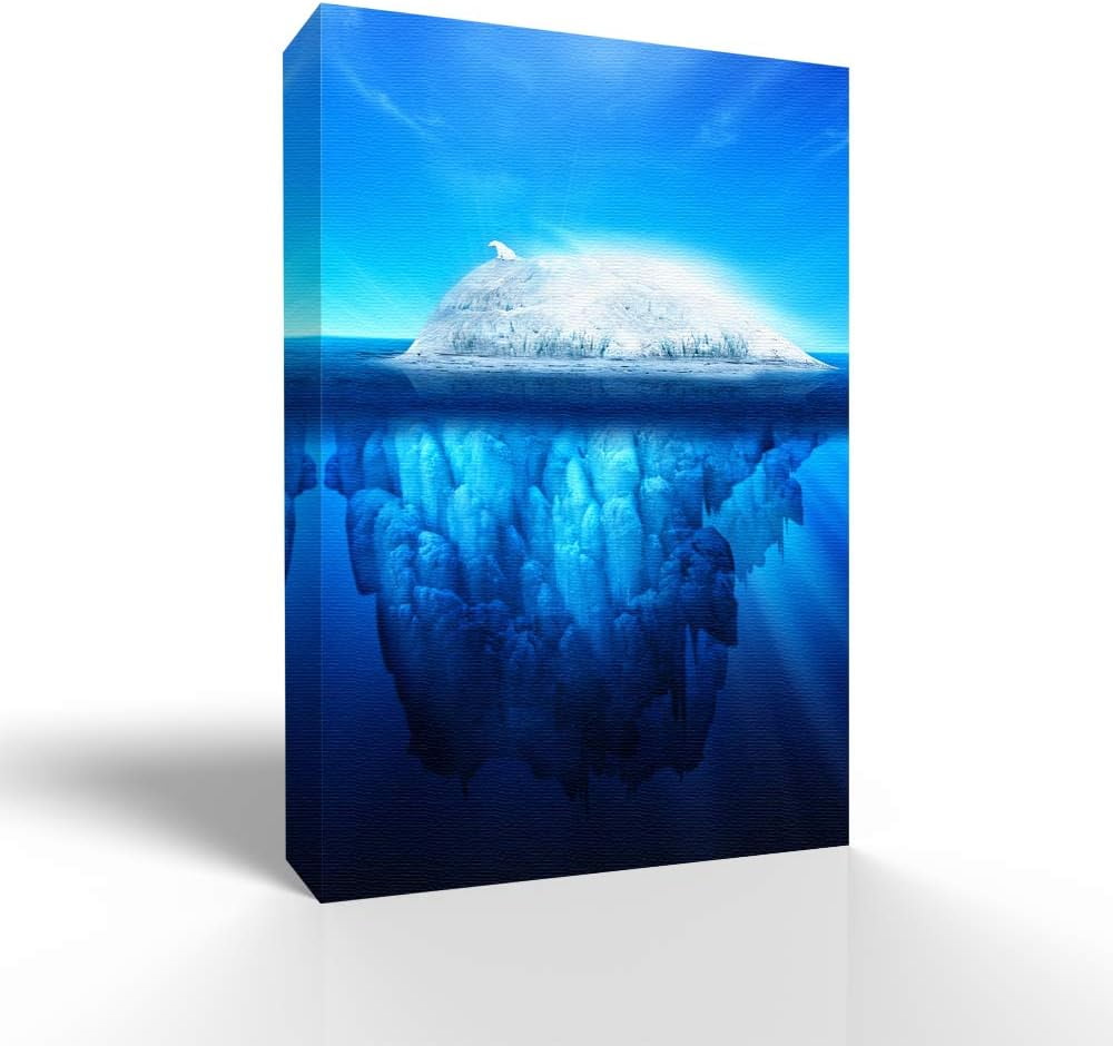 AEFER Canvas Wall Art The Tip of An Iceberg Pictures Home Wall ...
