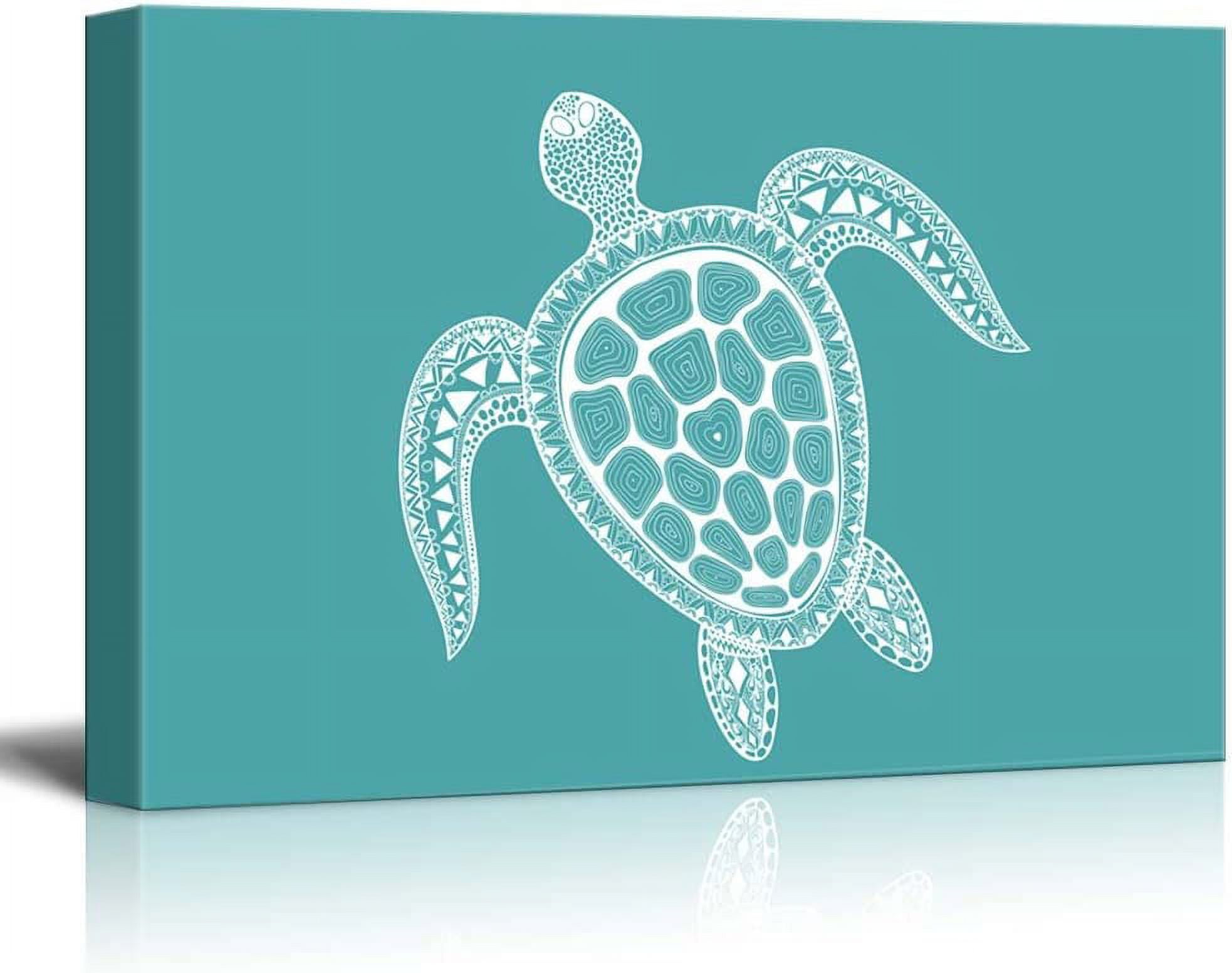 AEFER Canvas Wll Art - Turtle with Beautiful Pattern on The Shell on ...