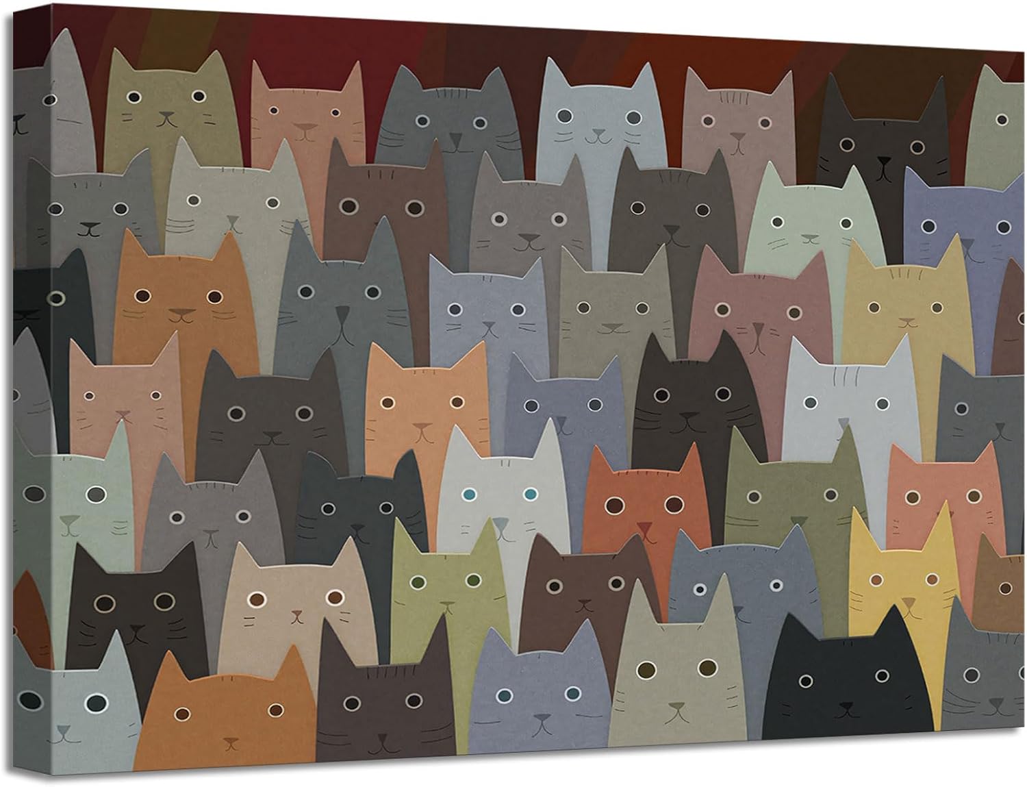 AEFER Cat Aesthetic Wall Art Picture Abstract Animal Canvas Poster ...