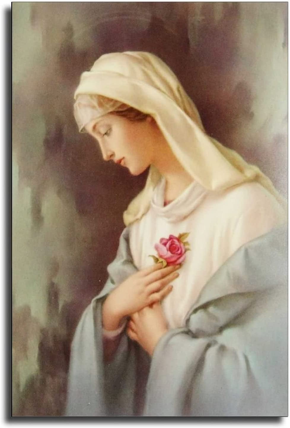AEFER Catholic Blessed Virgin Mary Canvas Art Poster And Wall Art ...