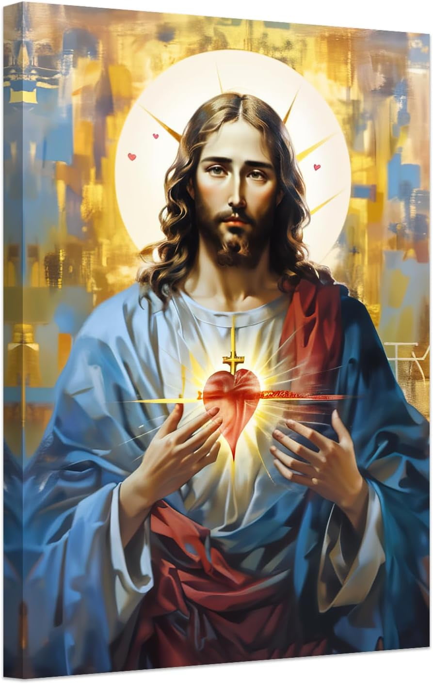 AEFER Catholic Christian Wall Art Jesus Canvas Print Christian God ...