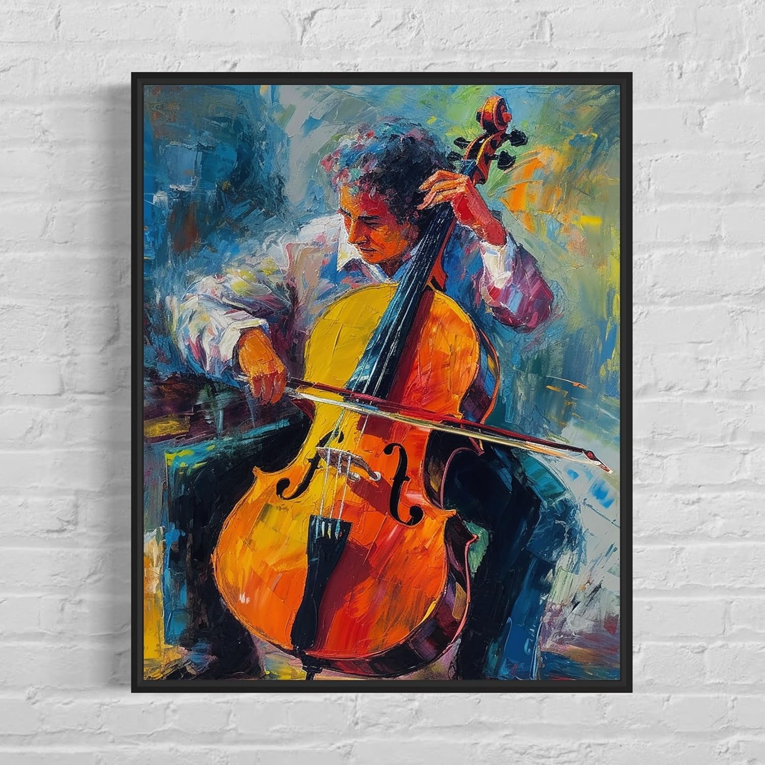 AEFER Cello Art Print Poster, Wall Art Painting Decor. Paint Splash ...