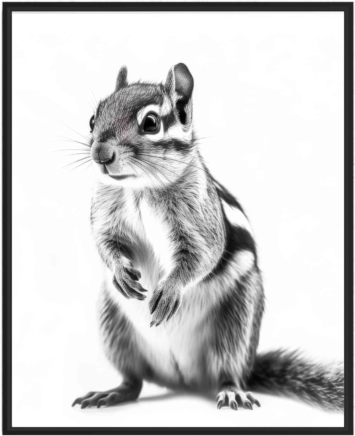 AEFER Chipmunk Art Prints Posters, Black and White Photography Wall Art ...