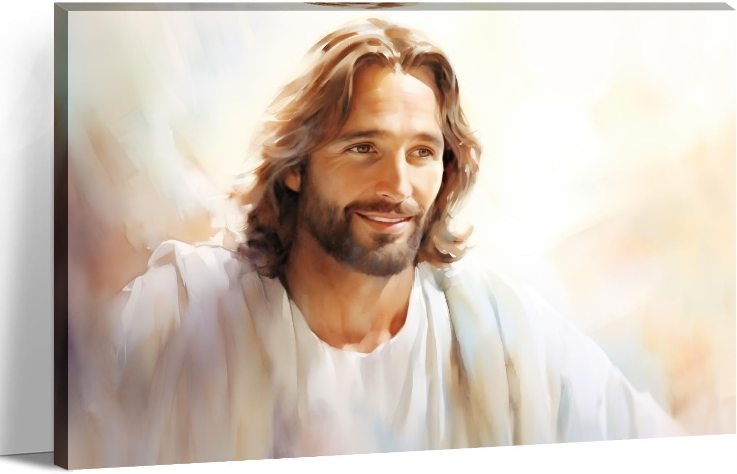 AEFER Christ Wall Art Jesus 's Smile Picture Religion Wall Decor Divine ...