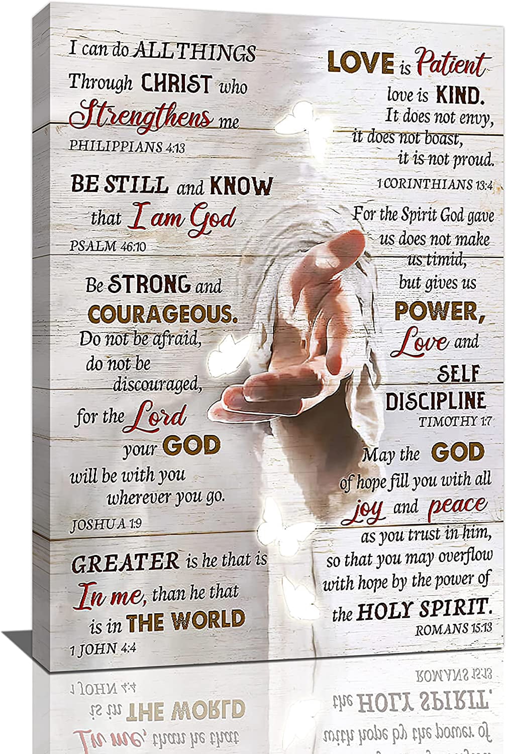 AEFER Christian Bible Verse Wall Art Hand Of God Jesus Motivational ...