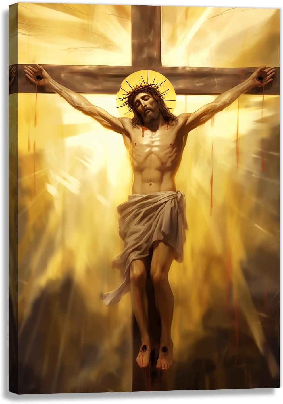 AEFER Christian Canvas Wall Art Jesus Christ Picture Print Jesus On The ...