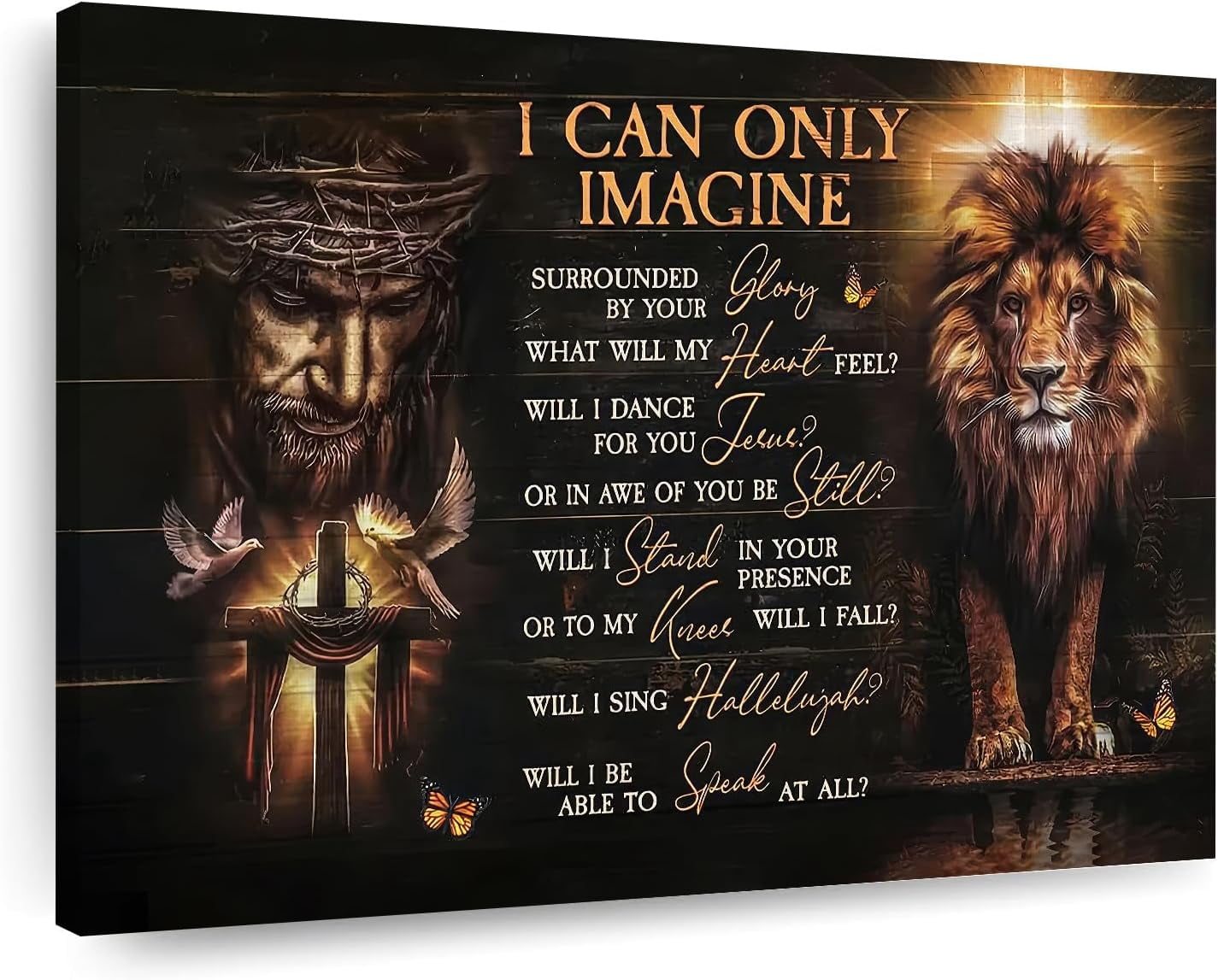 AEFER Christian Canvas wall art, Jesus And The Lion Of Judah Wall Decor ...