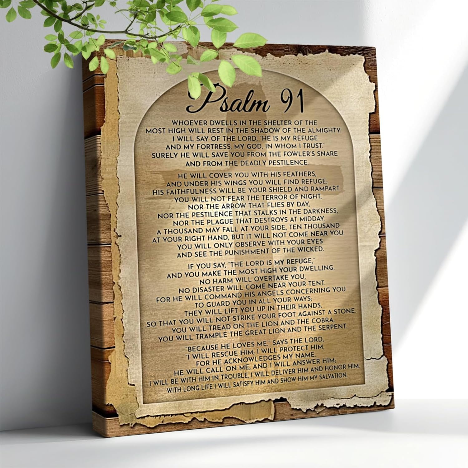 AEFER Christian Decor Inspirational Scripture Wall Art Psalm 91 Wall ...