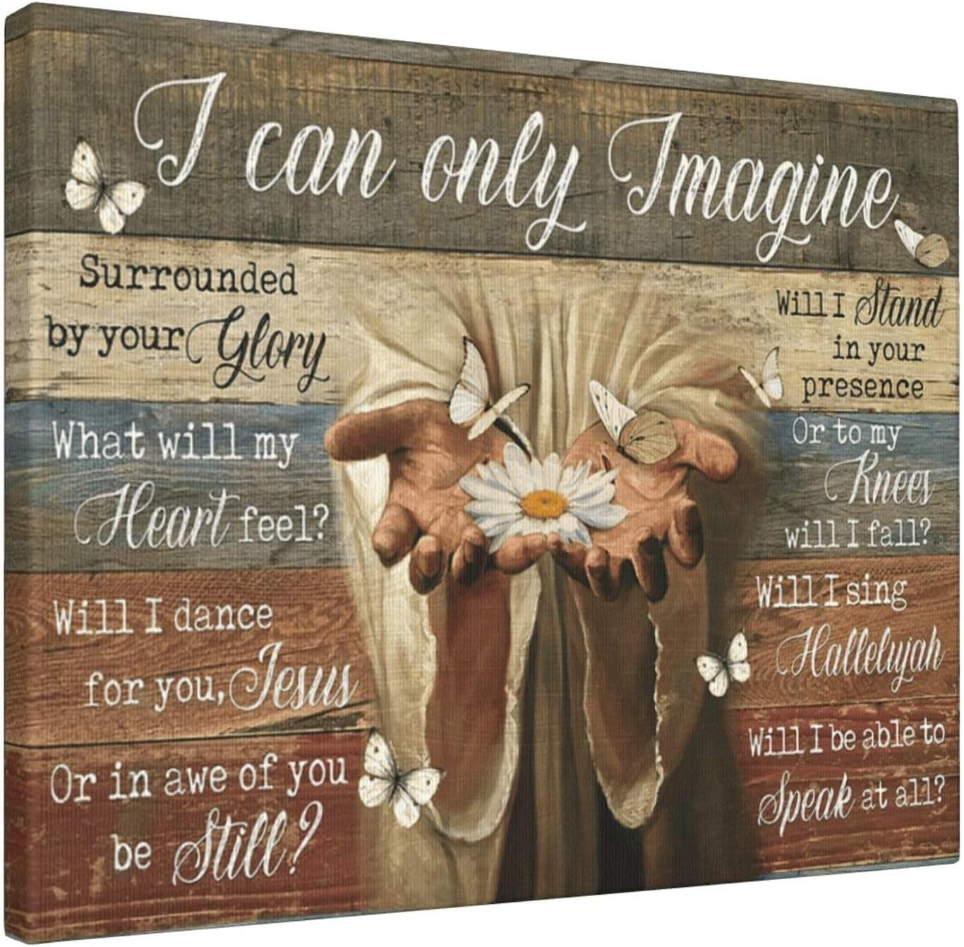 AEFER Christian Hand Of God Wall Art Farmhouse Daisy I Can Only Imagine ...