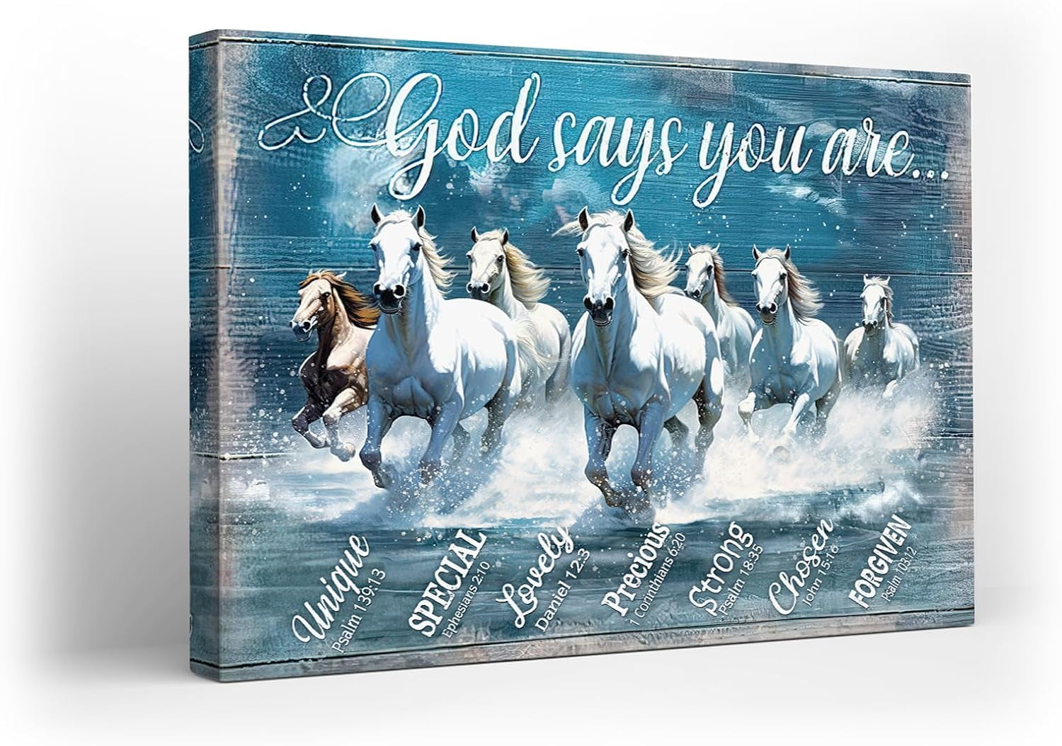 AEFER Christian Horse Canvas Wall Art - Religious Horse Print Painting ...
