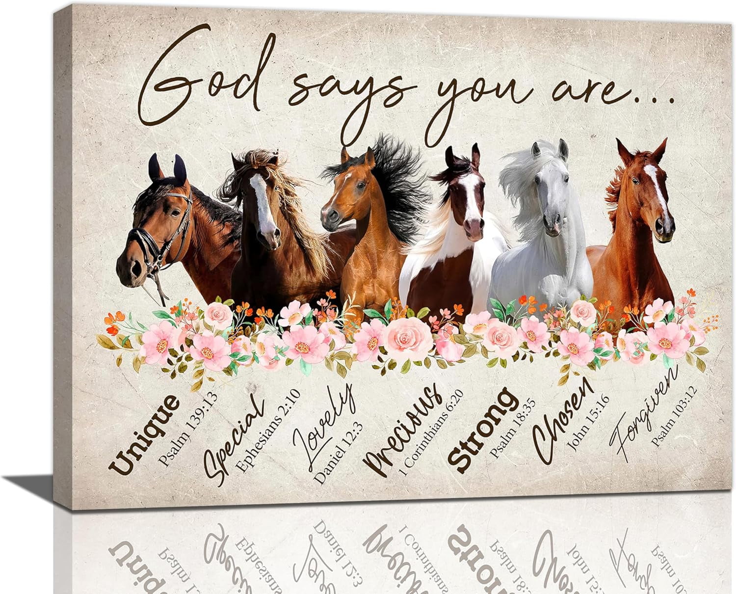 AEFER Christian Horse Wall Art Religious Horse Pictures Wall Decor ...