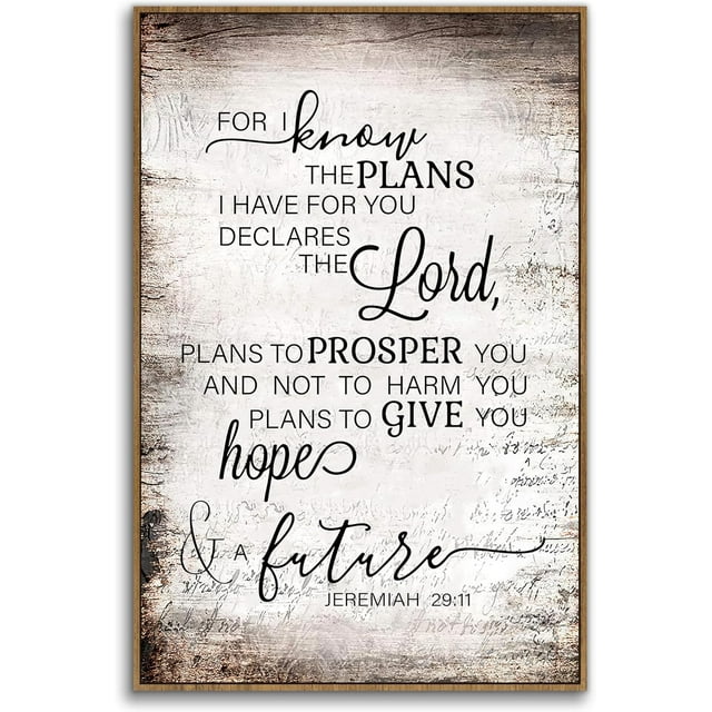 AEFER Christian Jeremiah 29:11 Wall Art Unframed, Christian For I Know ...
